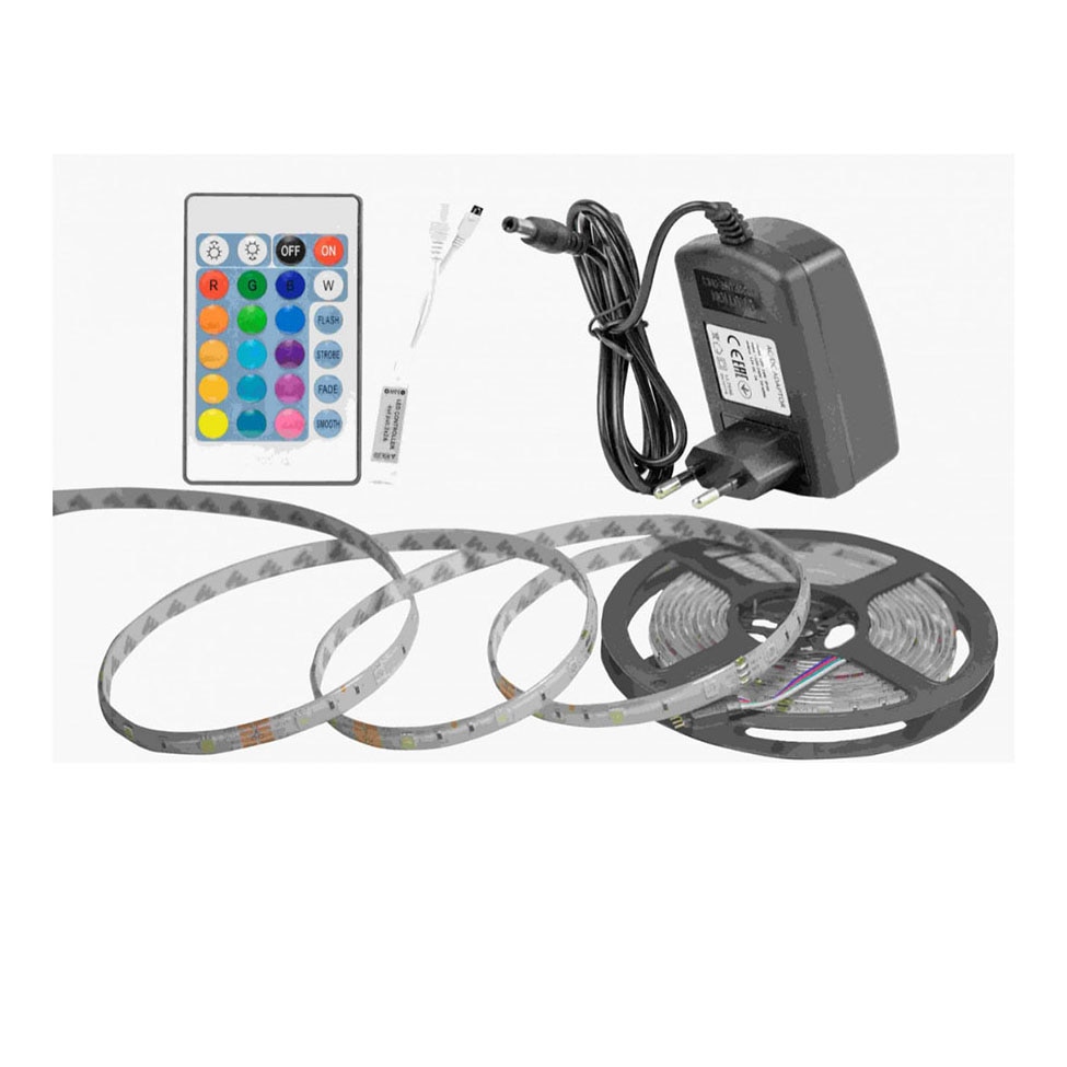 Banda led, Lumilight, 12V, 5m, RGB si telecomanda, Alb - eMAG.ro