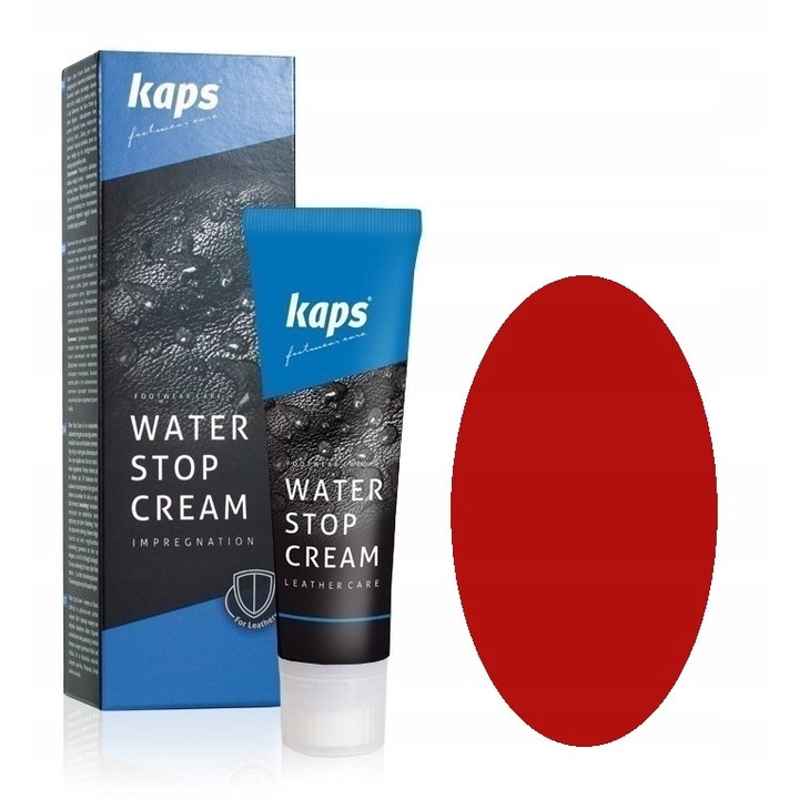 Боя за обувки, KAPS, Водоустойчива, 75 мл, Червена - eMAG.bg