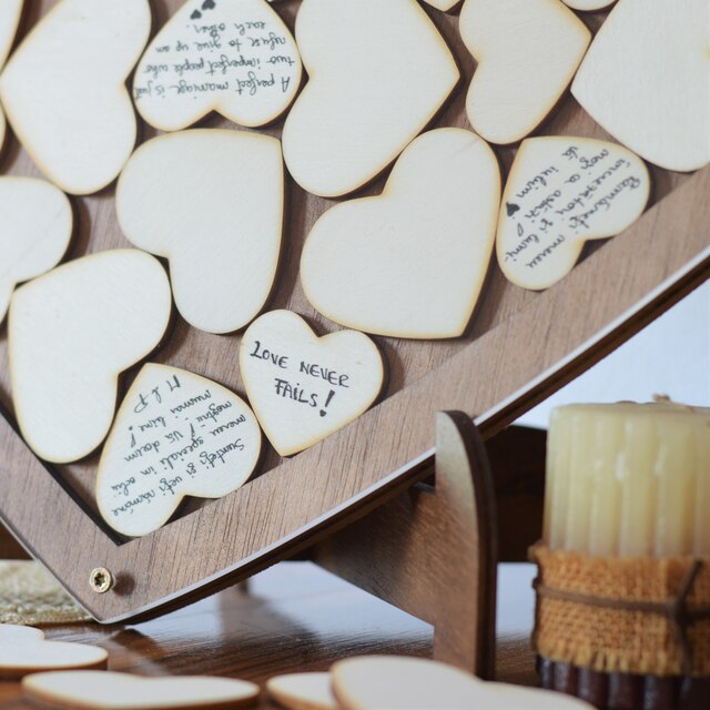 Carte de oaspeti nunta Dropbox inima, TMArt, lemn, culoare Stejar, 60 ...