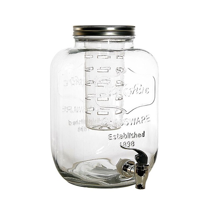 Borcan cu robinet, Sticla, 30 x 22 cm, 5 l, Transparent - eMAG.ro
