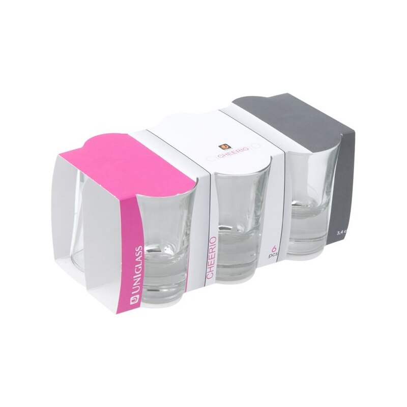 Set 6 Pahare shot, Uniglass, Sticla, 4.5 x 7 cm, 50 ml, Transparent ...