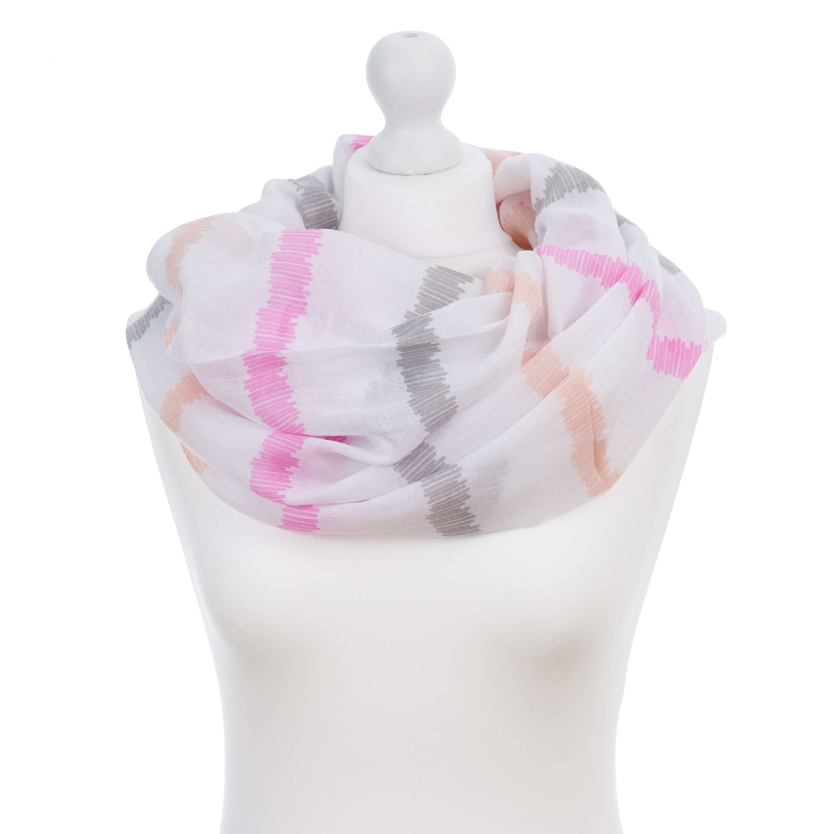 Fular circular de primavara mare, Alb-Gri, Pentru femei, Aleszale, KOM ...