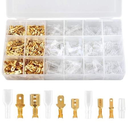 Set 600 conectori terminali din cupru, BOMSTOM, 2.8mm, 4.8mm, 6.3mm, cu ...