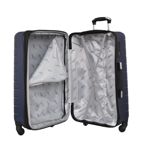 Set valize, Perfect line, ABS, 74/30/48 cm, Extender, Albastru - eMAG.ro