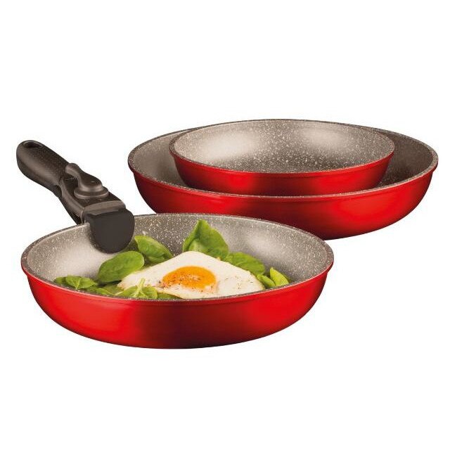 Set de 3 tigai cu maner detasabil 20, 24, 28 cm, 4 piese, Ambition ...