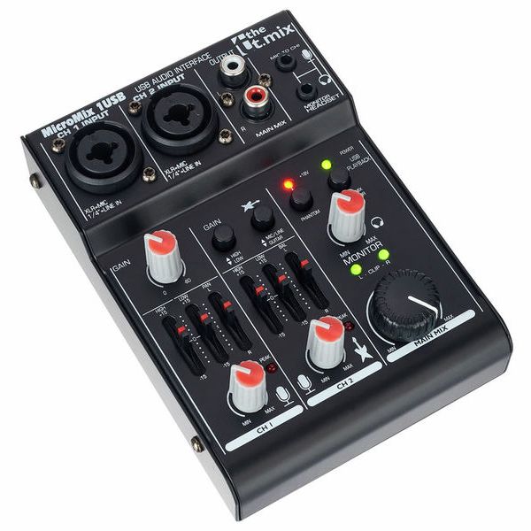 Mixer audio the t.mix MicroMix 1 USB, 2 x canale mono cu mufa combi XLR ...