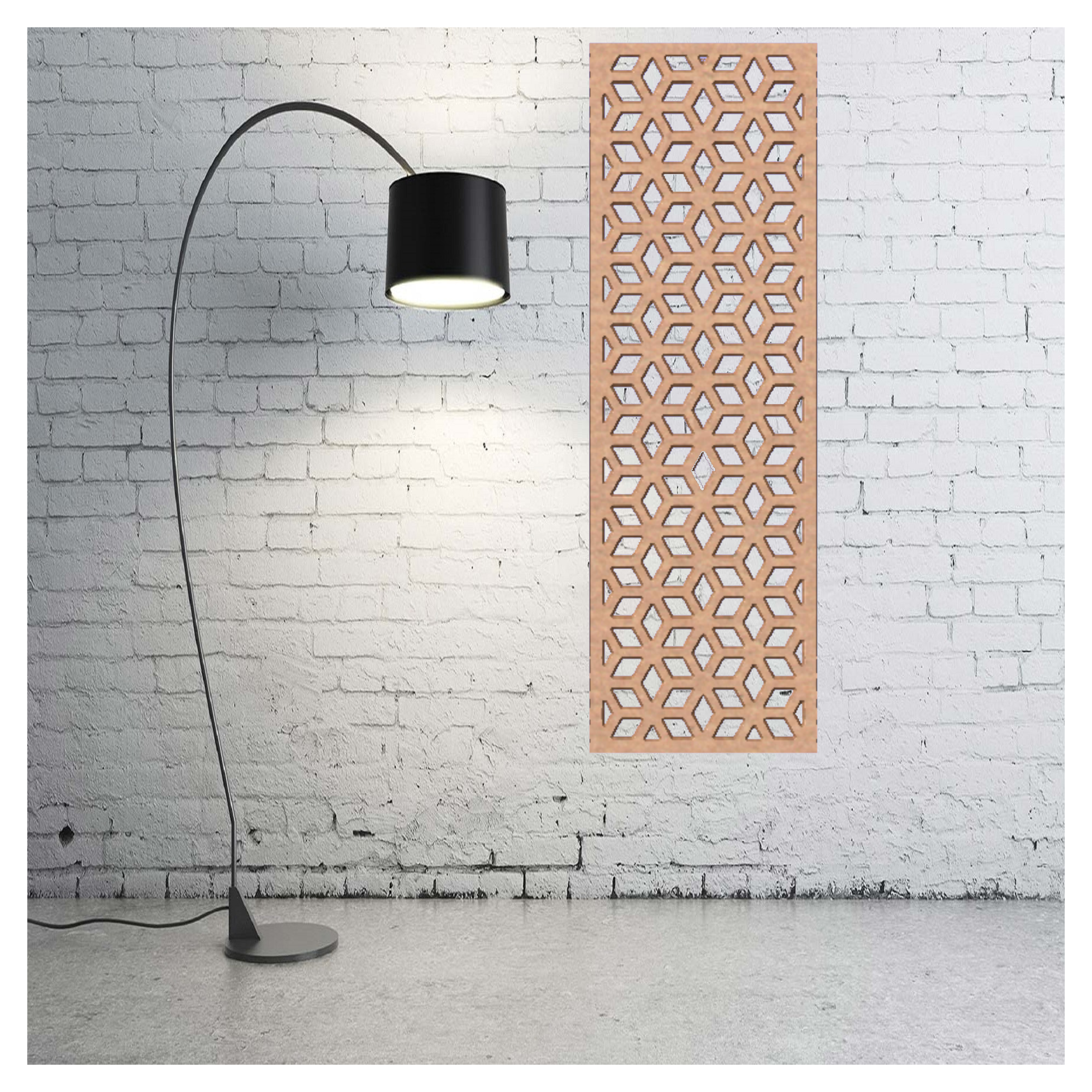 Panou decorativ traforat Mdf natur, Mos123, 150 x 48 cm, 6 mm - eMAG.ro