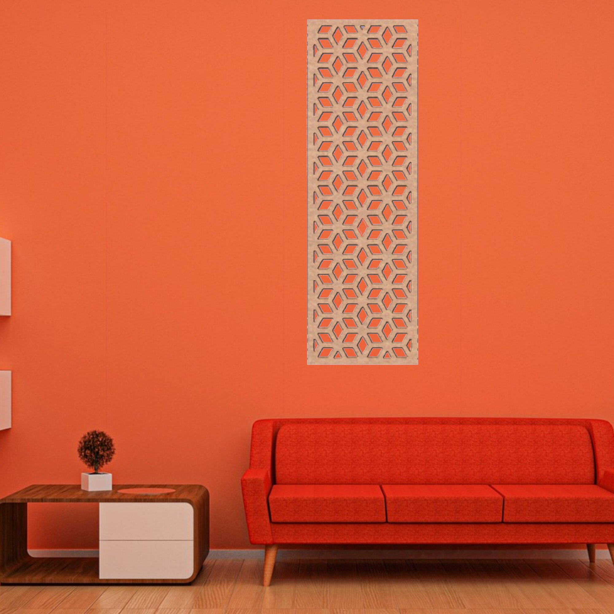 Panou decorativ traforat Mdf natur, Mos123, 150 x 48 cm, 6 mm - eMAG.ro