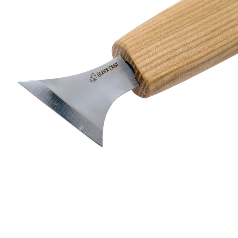 Cutit cu ascutis oblic pentru sculptura geometrica in lemn BeaverCraft C10, 150 mm - eMAG.ro