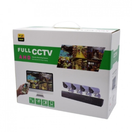 Kit de supraveghere cu 4 camere FULL CCTV AHD de interior sau exterior ...