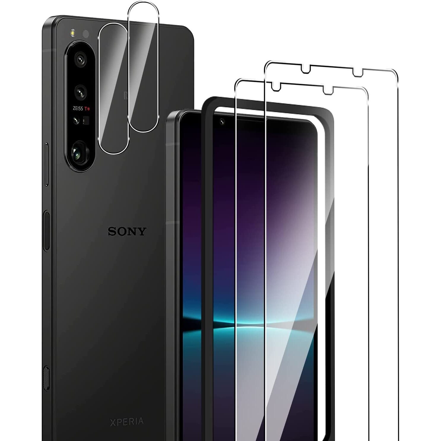 Set 4 folii protectie telefon, Pentru ecran/camera, Sticla securizata ...