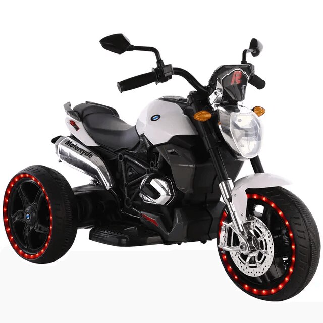 Motor electric pentru copii 2-7 ani, 2 motoare si lumini in roti ...