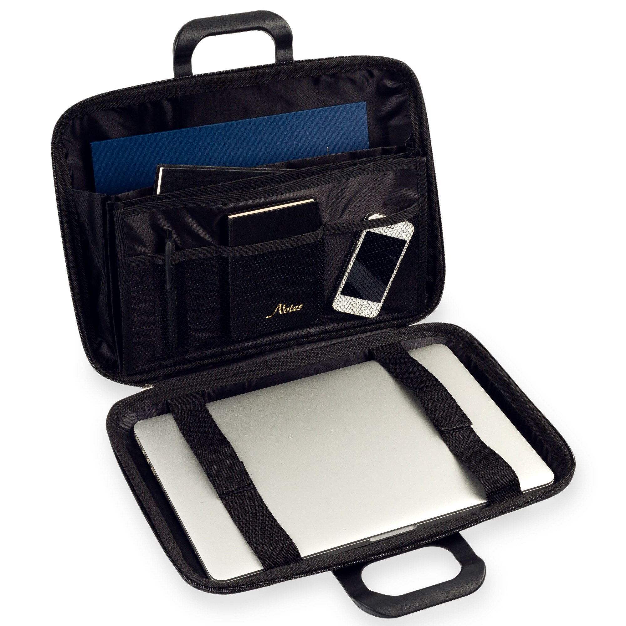 Geanta pentru laptop si documente, Unisex, Aleszale, Claret, 30cm x ...