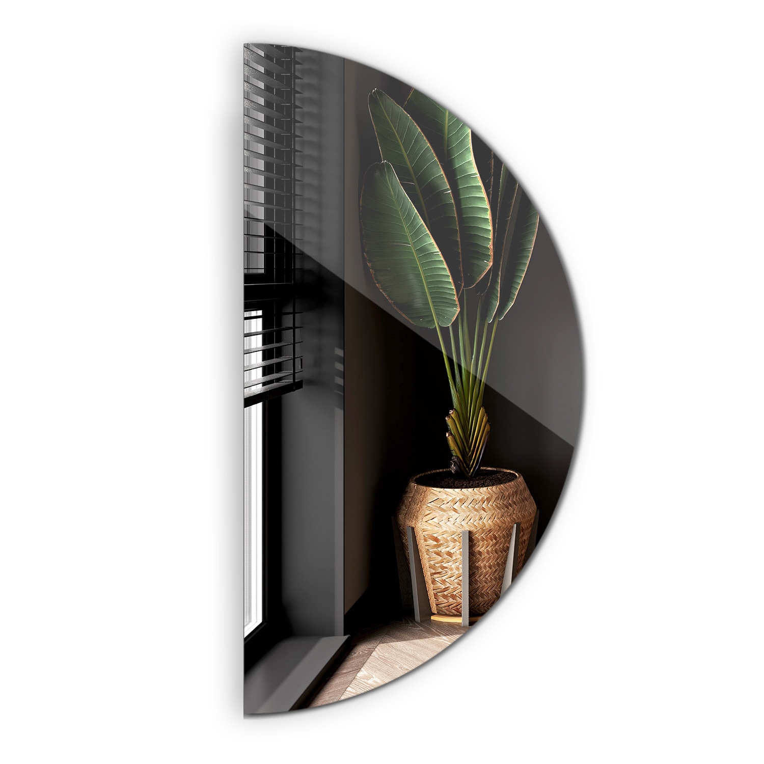 Oglinda de semicerc, Tulup, Decorativa, Dimensiune: 50 cm x 100 cm ...