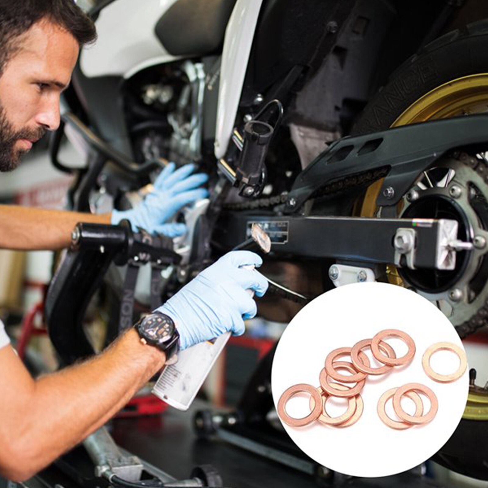 Set 200 saibe de cupru, Darklove, Saiba plata de etansare, Cu carcasa ...