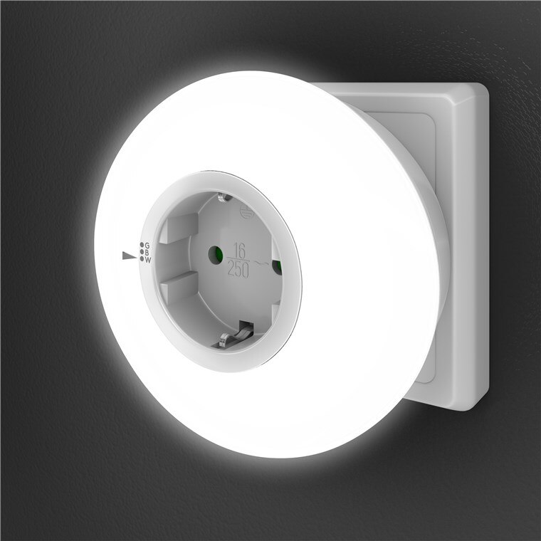 Priza LED cu lumina de veghe 6500k, port priza, 3 culori - eMAG.ro