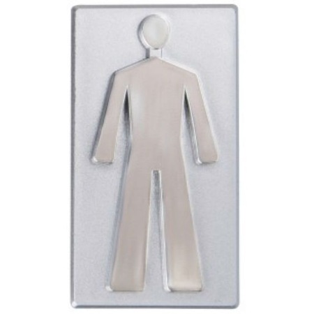 Semn toaleta barbati, Metal, 47x85x2 mm, Argintiu - eMAG.ro