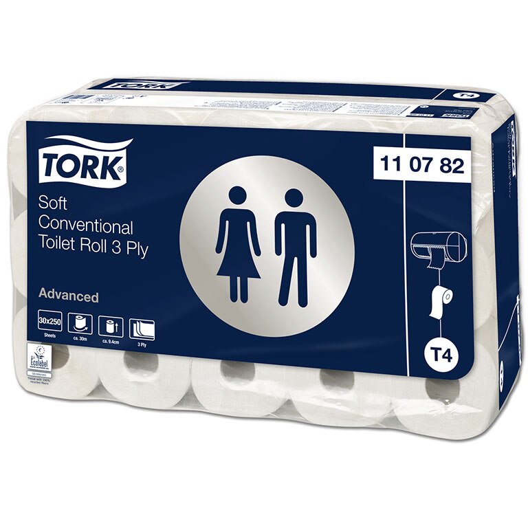 Set 30 de role de Hartie igienica, Tork, 3 straturi, 30 m diametru, 12 ...