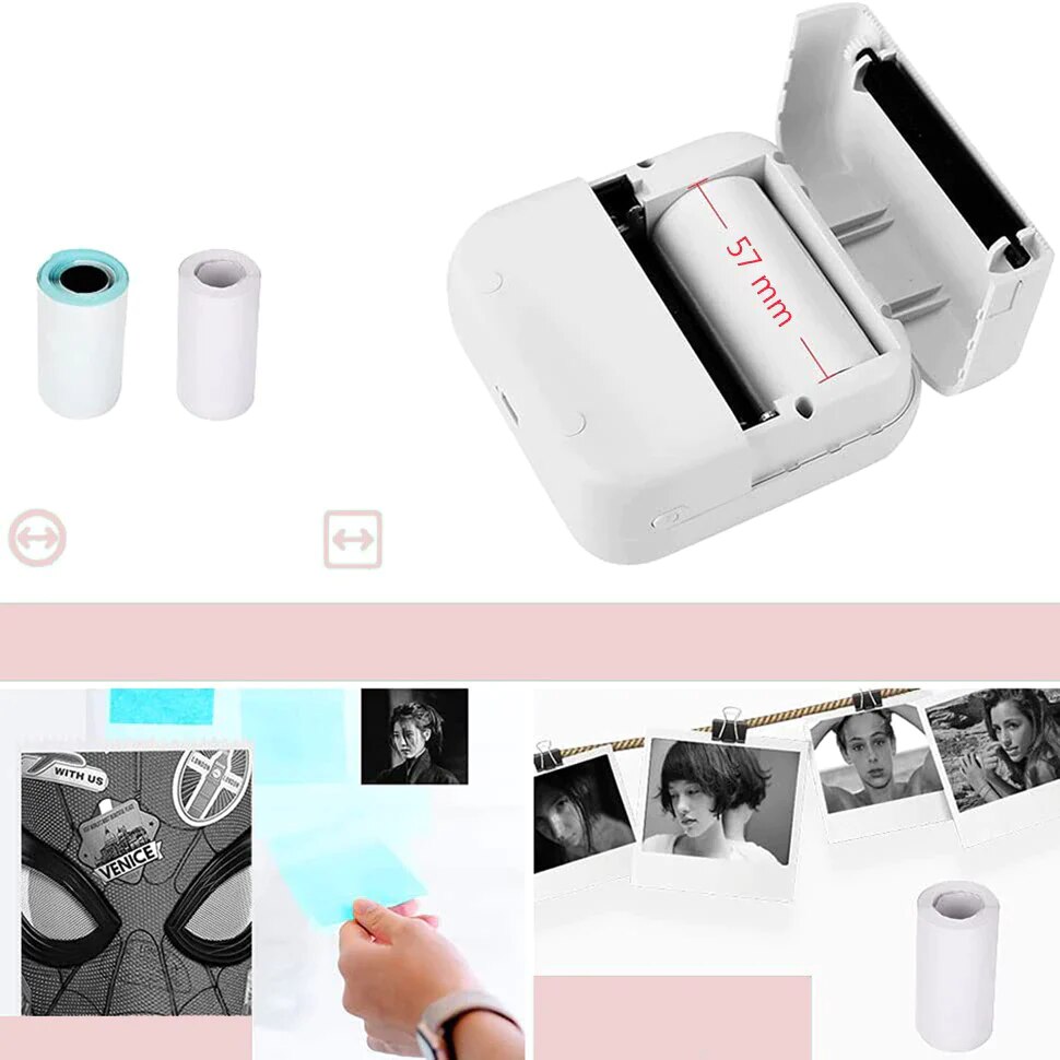 Mini imprimanta portabila Smart, printare termica, conexiune bluetooth ...