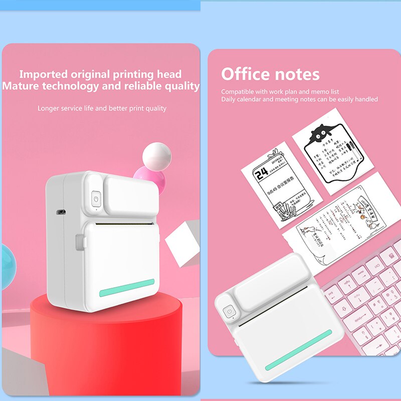 Mini imprimanta portabila Smart, printare termica, conexiune bluetooth ...