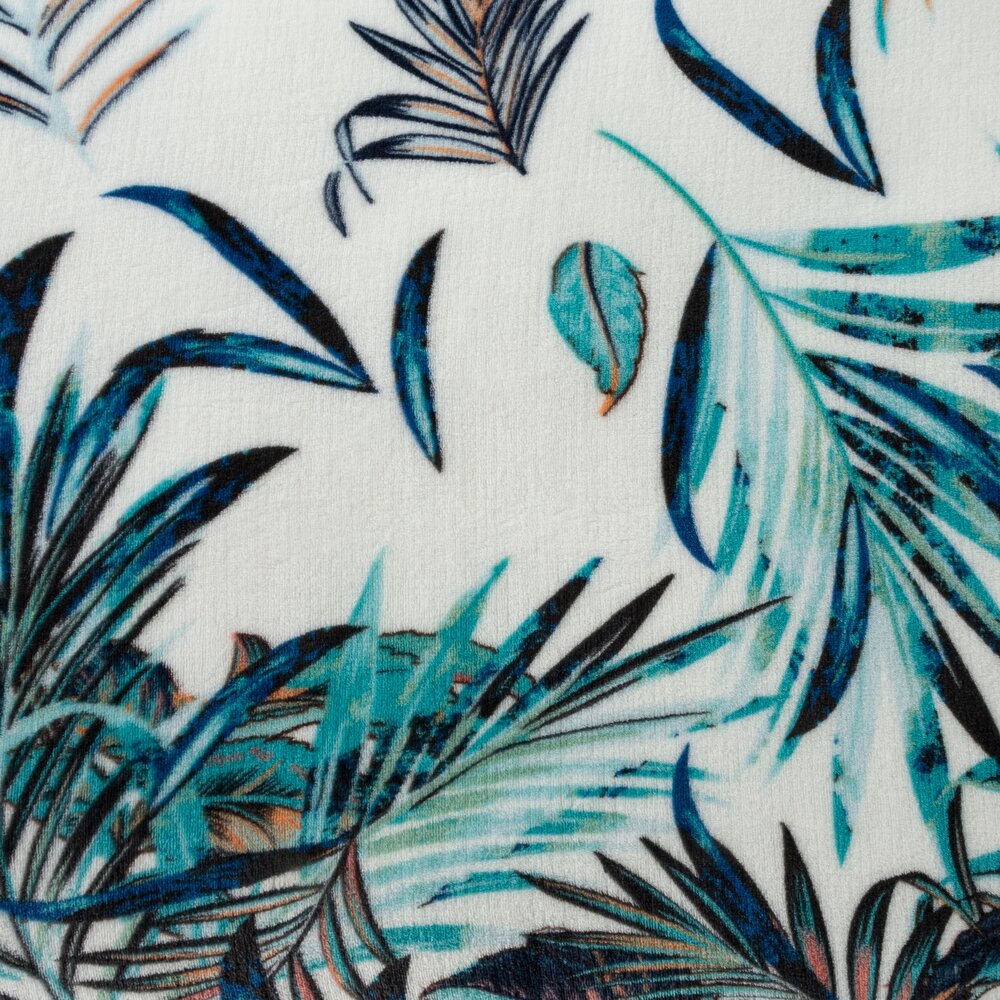 Patura cuvertura de pat PILAR 150x200 Design91 alb, turcoaz, frunze ...