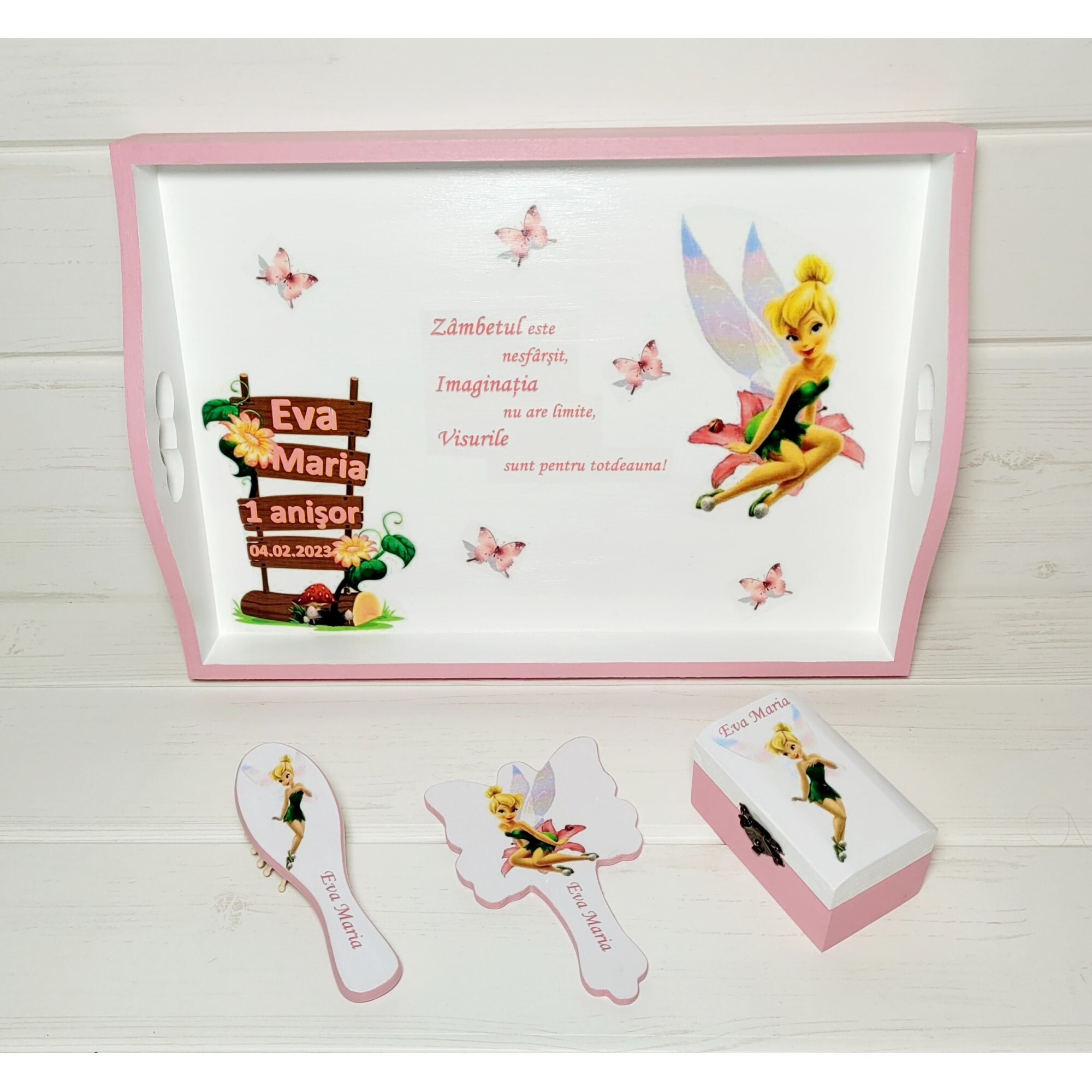 Set mot / turta model TinkerBell, Clopotica - 7 piese, personalizare ...