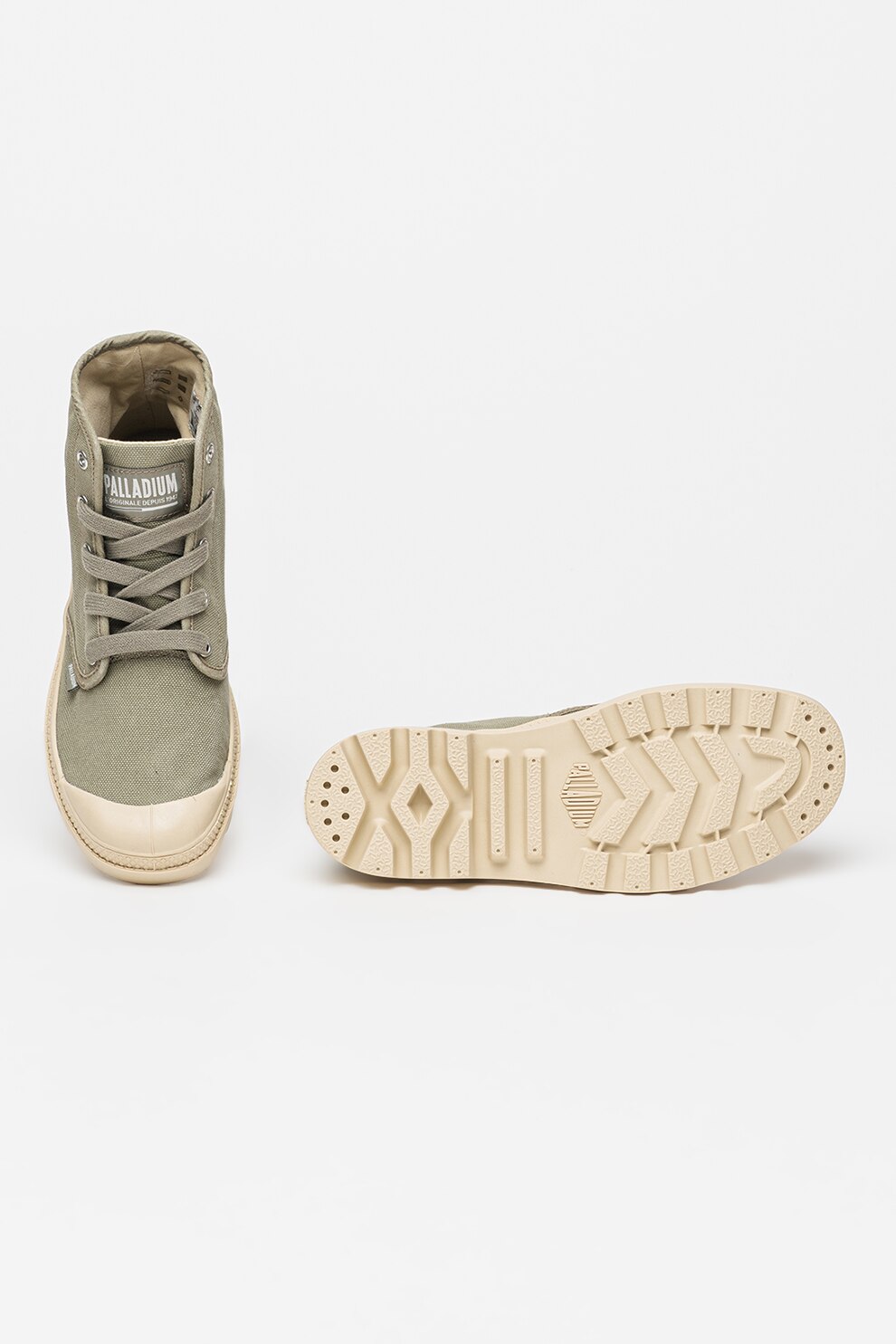 Palladium, Tenisi high-top de panza cu logo lateral Pampa, Kaki, 39 ...