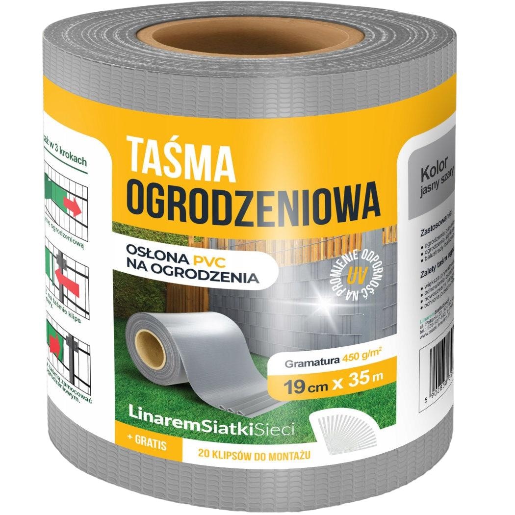 Banda gard, Linarem, PVC, Protectie UV, 19cm x 35m, Gri - eMAG.ro