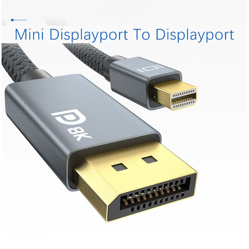 Cablu adaptor, JESWO, Mini DiplayPort la DisplayPort, 2m, Gri - eMAG.ro