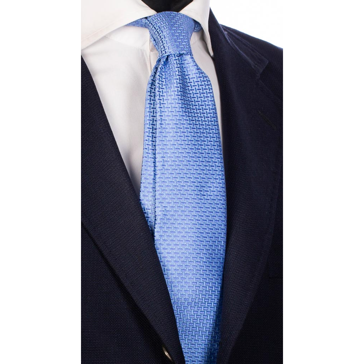 Cravata matase AN4802, blue ice, 148 cm x 8 cm - eMAG.ro