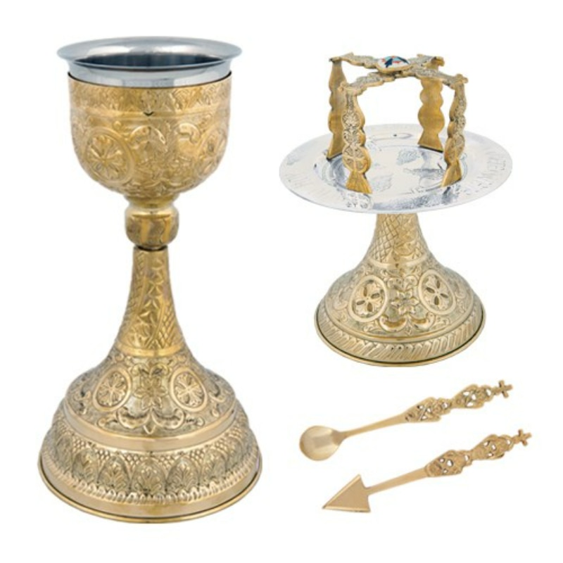 Set potir bisericesc, Alama, 34 cm, Auriu - eMAG.ro