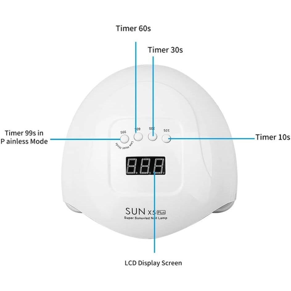 Lampa UV LED manichiura Sun X5 Plus, Vaxiuja, 150 W, Senzor automat, 22 ...