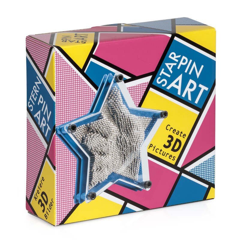 Star Pin Art, Tobar, imagini 3D, forma de stea, Argintiu/Albastru - eMAG.ro