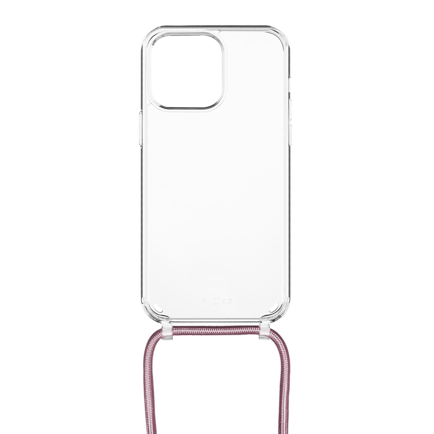 Carcasa FIXED Pure Neck Pure Lanyard pentru Apple iPhone 13 Pro, Roz ...