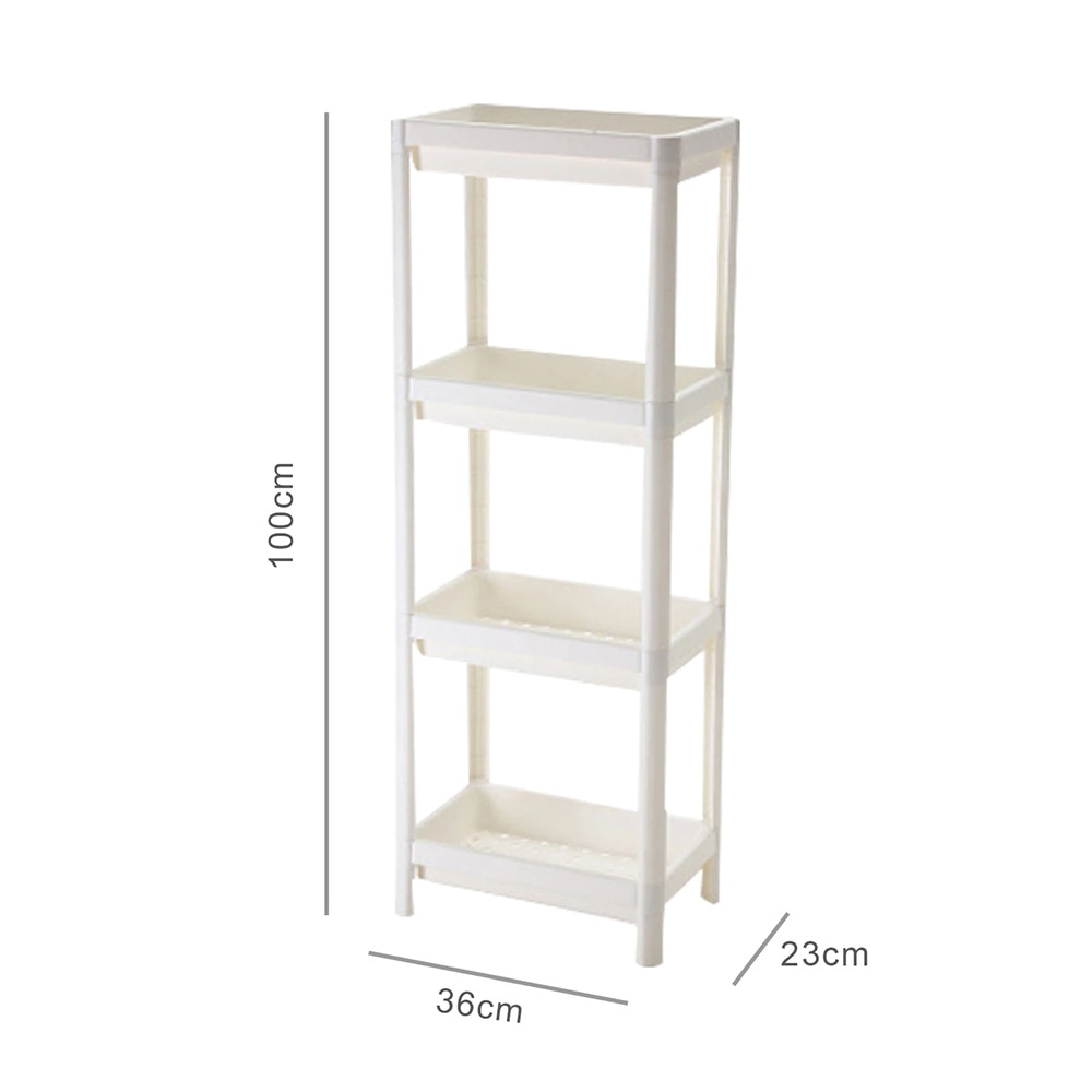 Dulap de baie, Interlook, 4 rafturi, Plastic, Alb - eMAG.ro