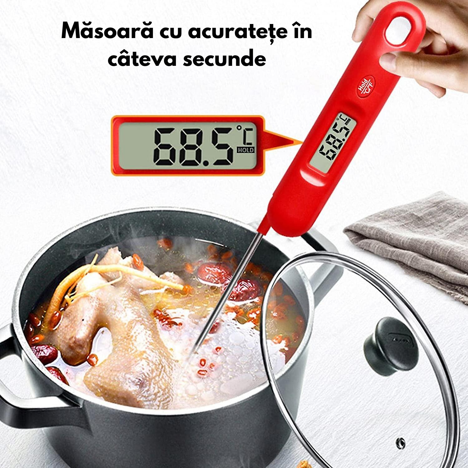 Termometru Alimentar cu Sonda, Bukate, Digital, -50 - 300°C, Pliabil ...