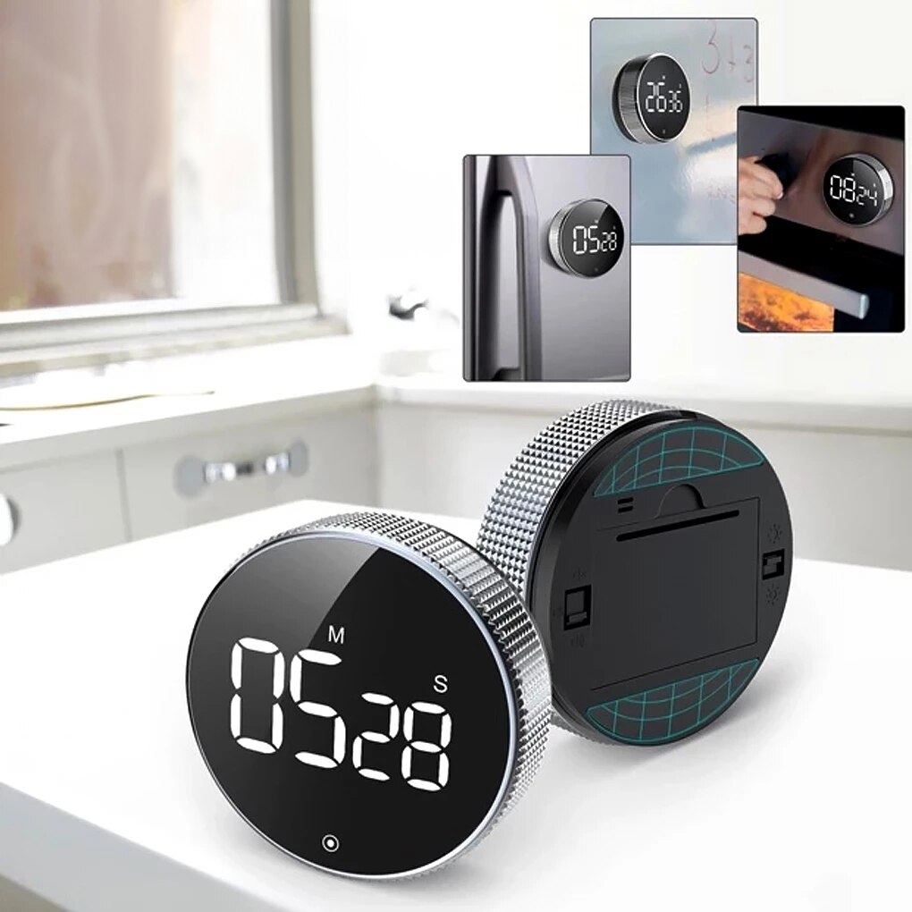 Timer Digital Bucatarie, Bukate, Ecran LCD, Sonerie, Magnetic, Silver ...