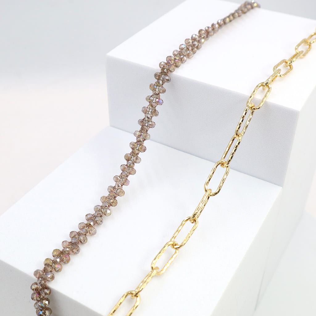 Colier dama, Seyes, Cristal/Argint, 90cm, Auriu - eMAG.ro
