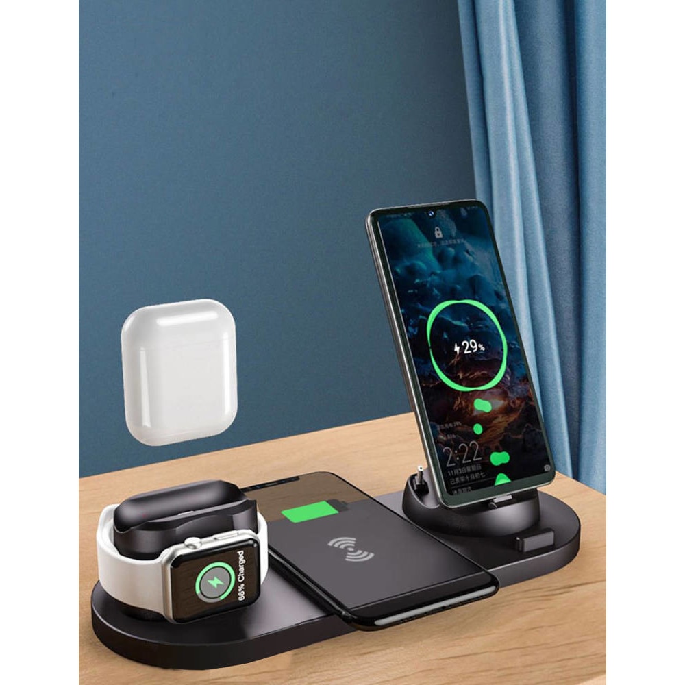QI зарядна станция Apple/iPhone/Airpods/Watch, Interlook, Wireless, 15 ...