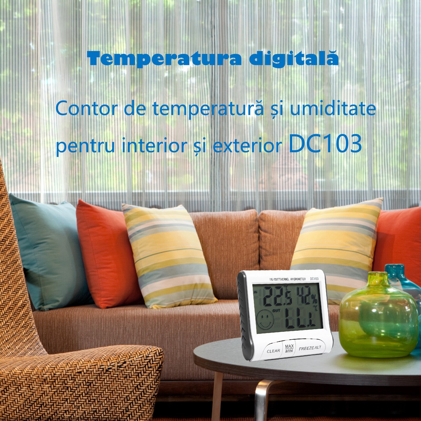 Termometru/Higrometru, Kron, Digital, Alb - eMAG.ro