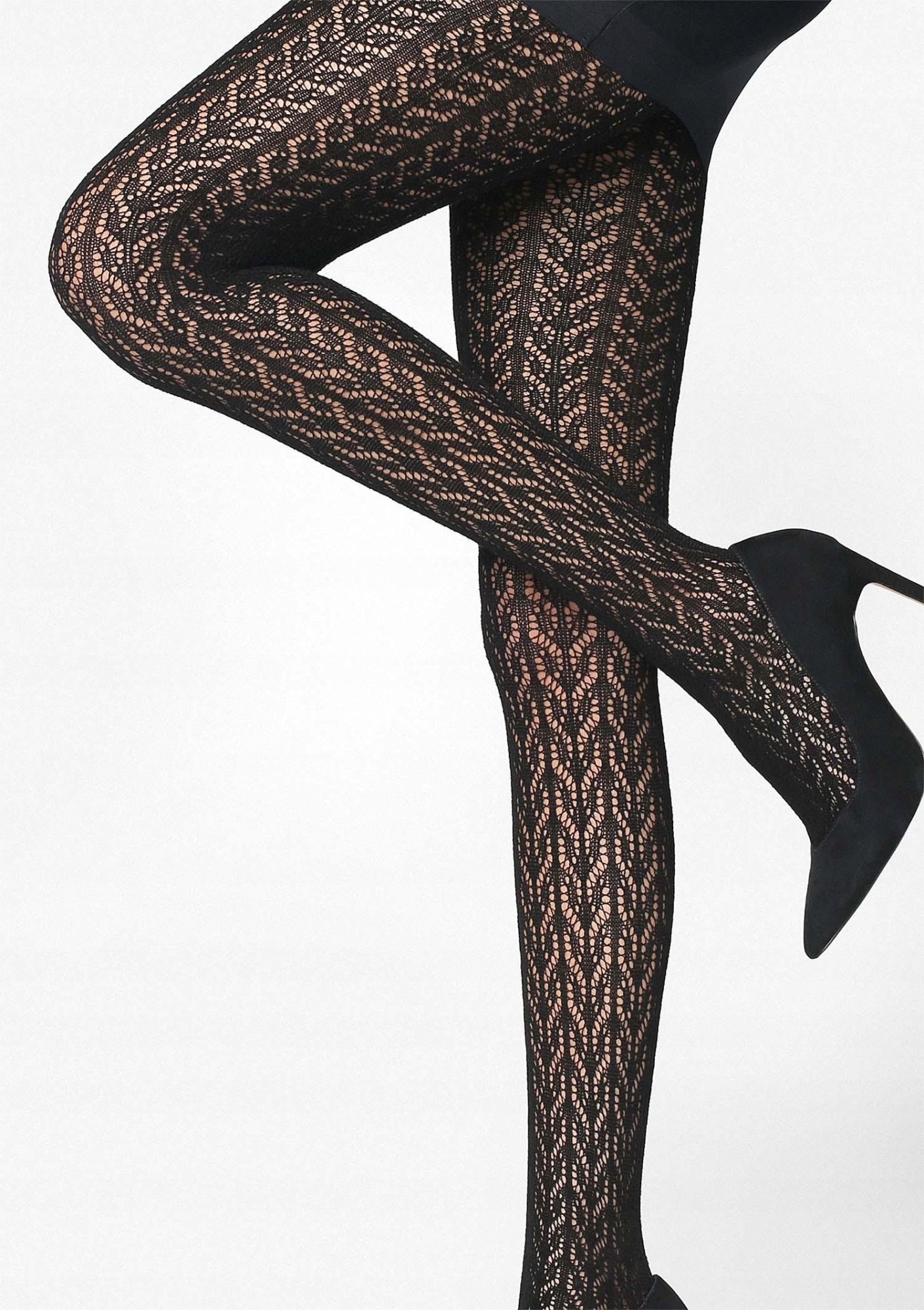 Dresuri cu model dama, Marilyn, 120 DEN, Bumbac/Poliamida, Negru, 3/4 ...