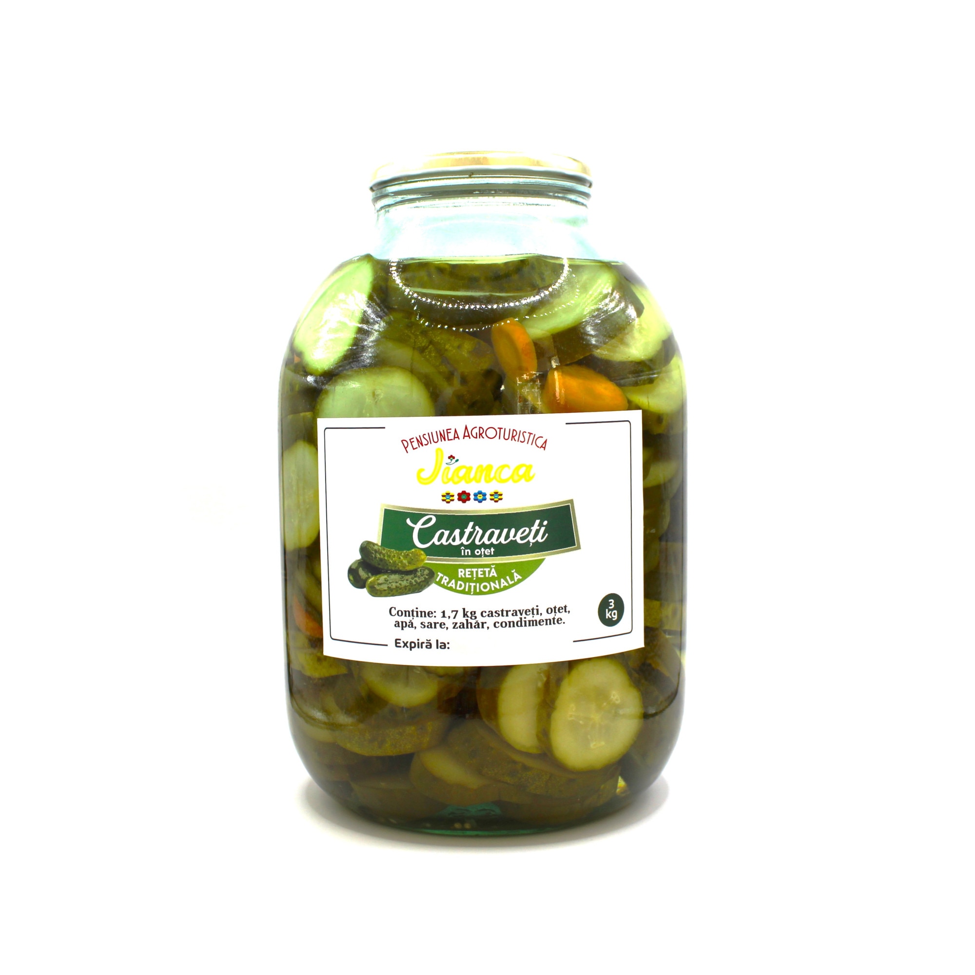 Castraveti Cornichon rondele murati in otet, borcan 3000 g - eMAG.ro