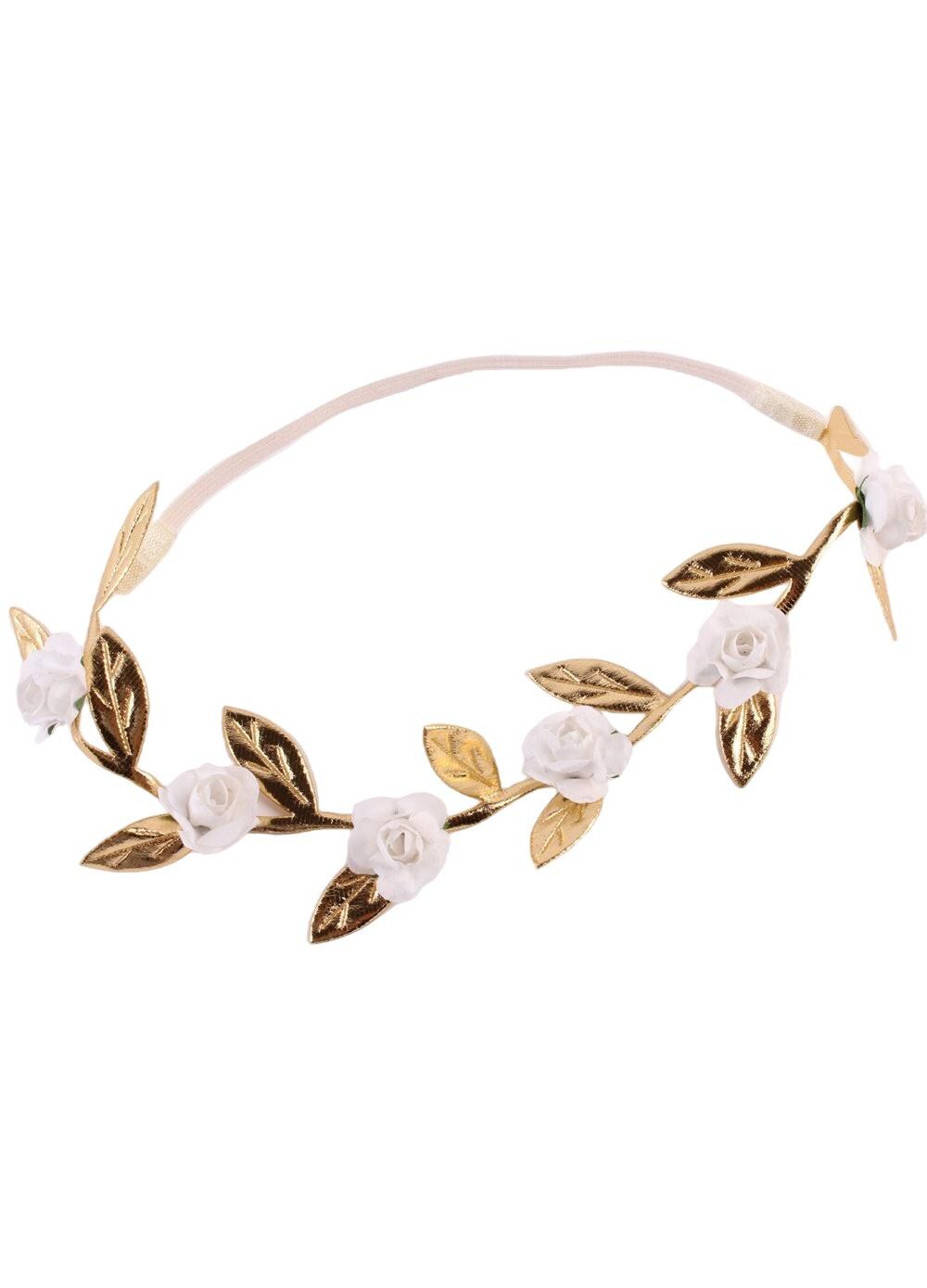 Coronita pentru copii, Cauciuc/Tesatura, 42 cm, Alb/Auriu - eMAG.ro