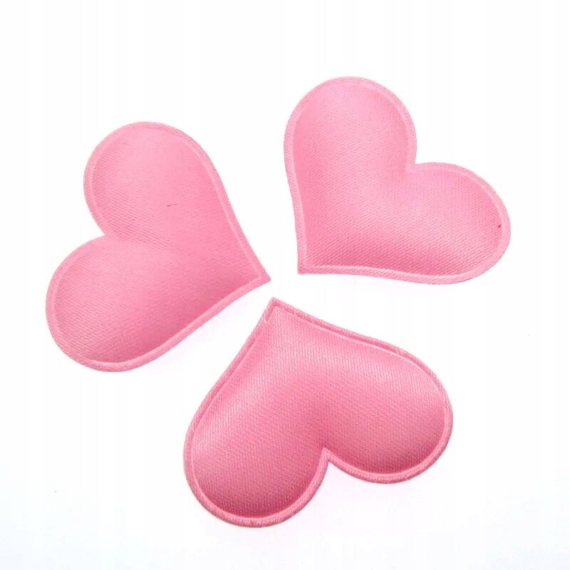 Set 10x Inimioare decorative, Stofa, 3D, Roz - eMAG.ro