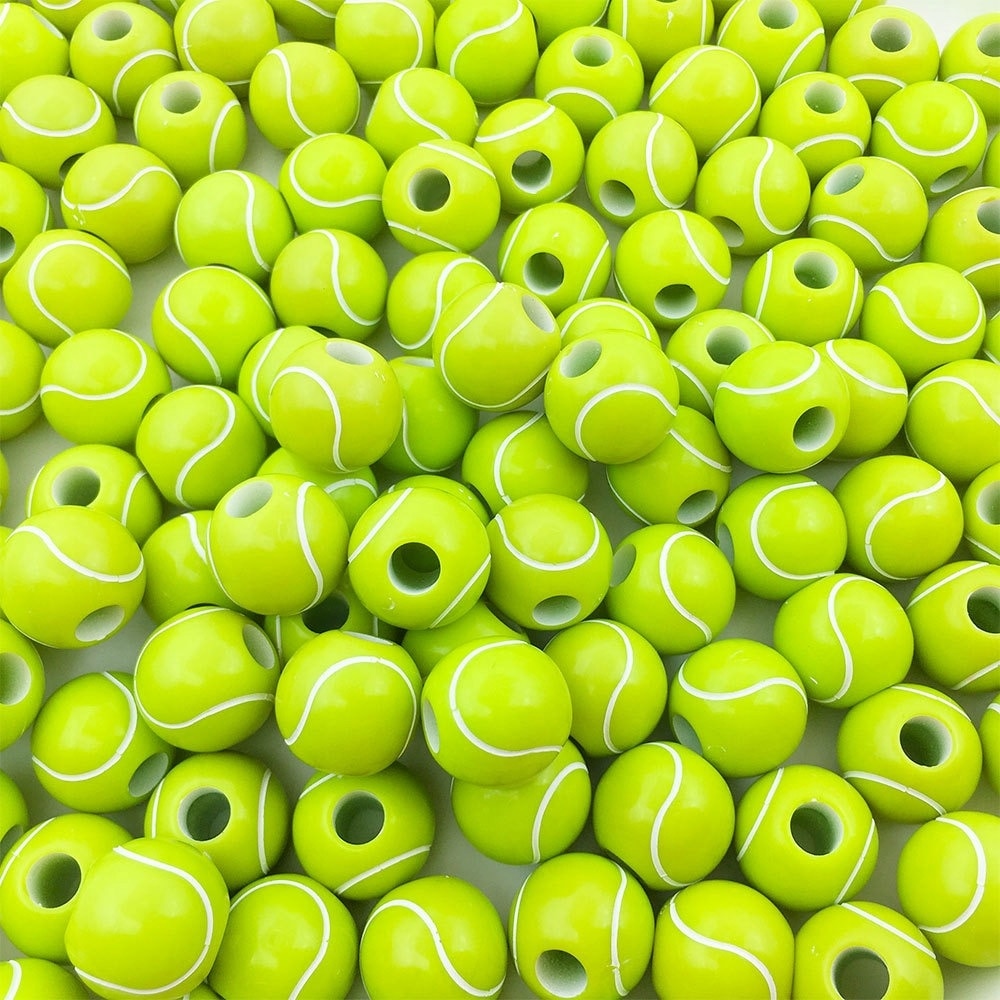 Set 50 margele minge de tenis, Acril, 10x10.5 mm, Verde - eMAG.ro