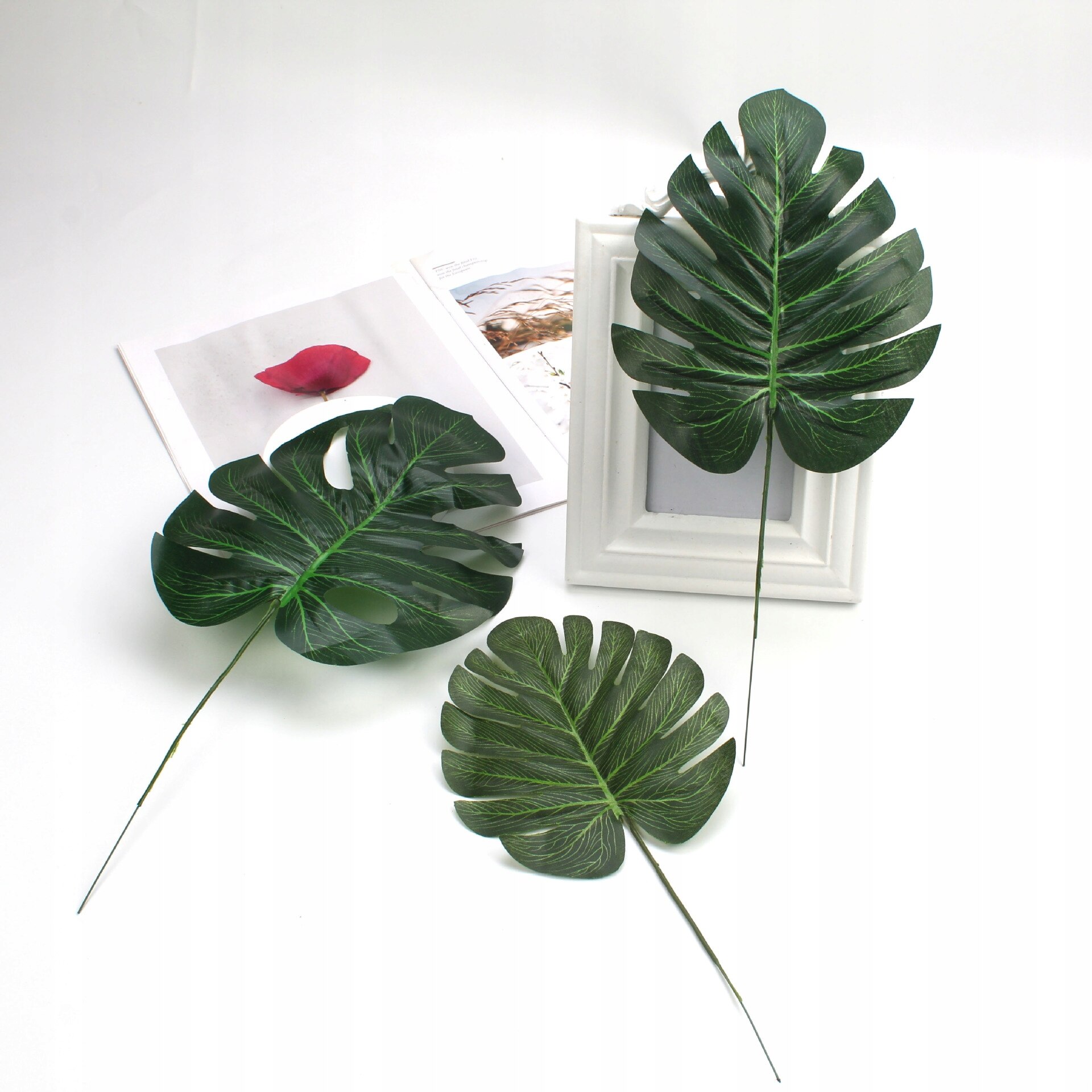 Set 3 frunze decorative artificiale Monstera, Verde - eMAG.ro