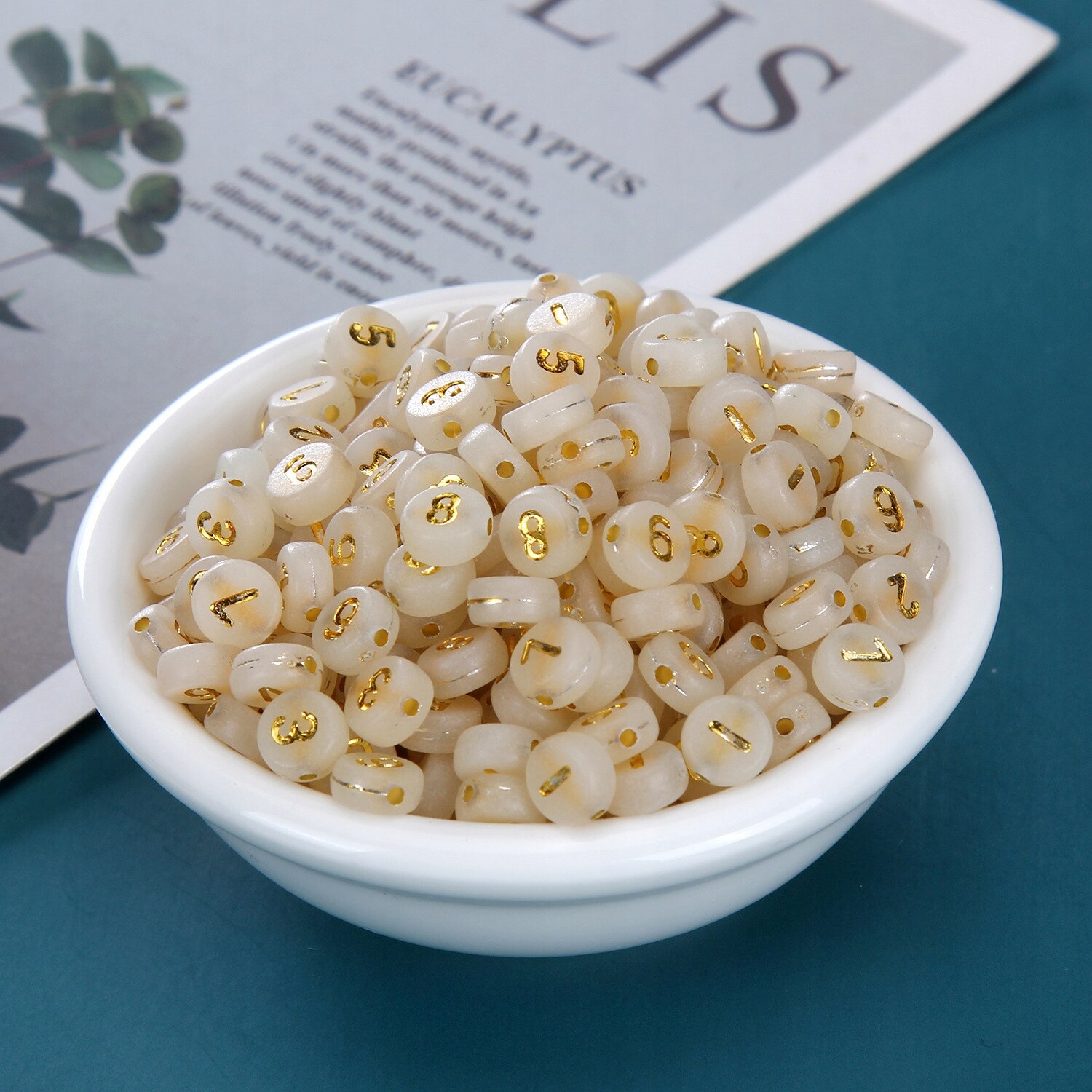 Set 100 Margele albe fosforescente, 7x7mm, Alb - eMAG.ro