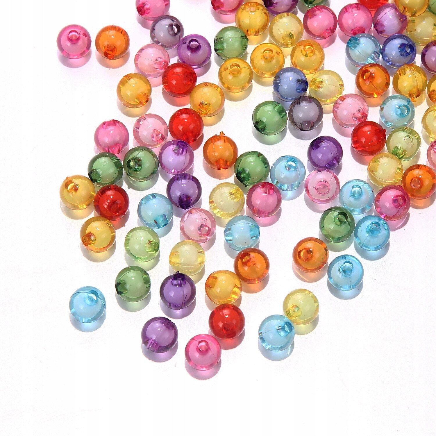 Set 100 margele pentru bratari, Acril, 8x8 mm, Multicolor - eMAG.ro