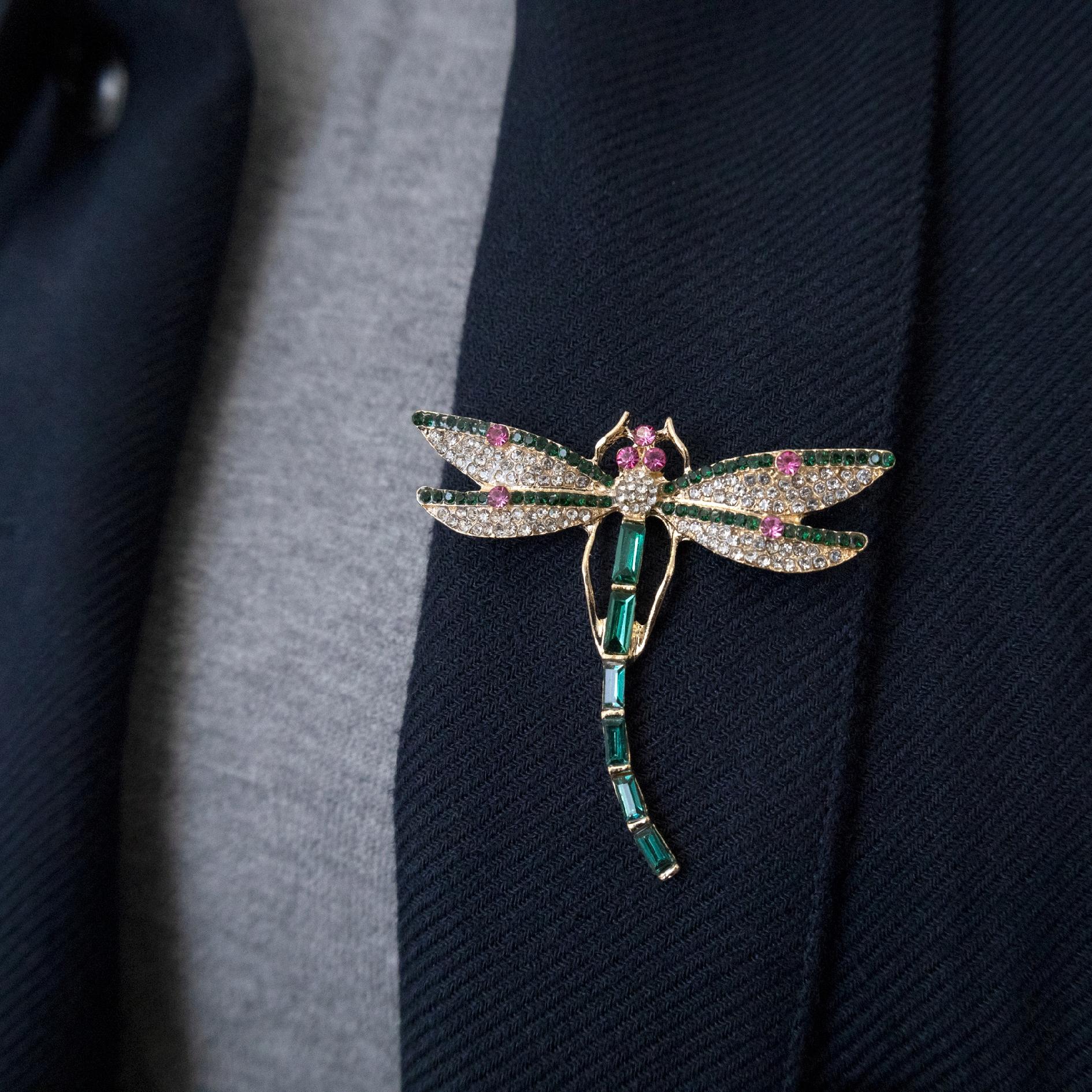 Brosa, Pinets, Metal/Zirconiu, Verde/Auriu - eMAG.ro