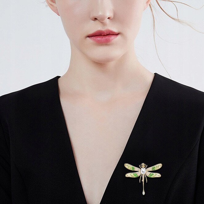 Brosa, Pinets, Model libelula, Metal/Zirconiu, Auriu - eMAG.ro